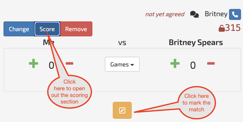 Match marking and scoring – ManageMyMatch
